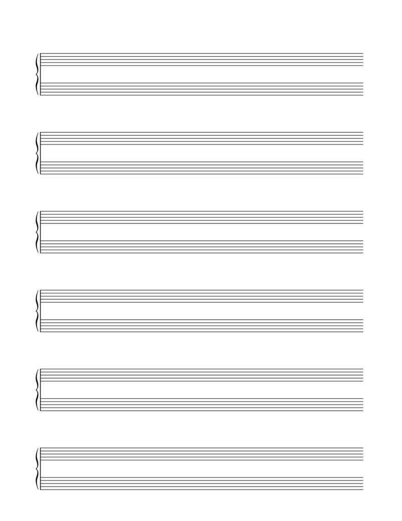Blank Music Manuscript Paper SET of 5 Pdfs for Digital Download | Music ...