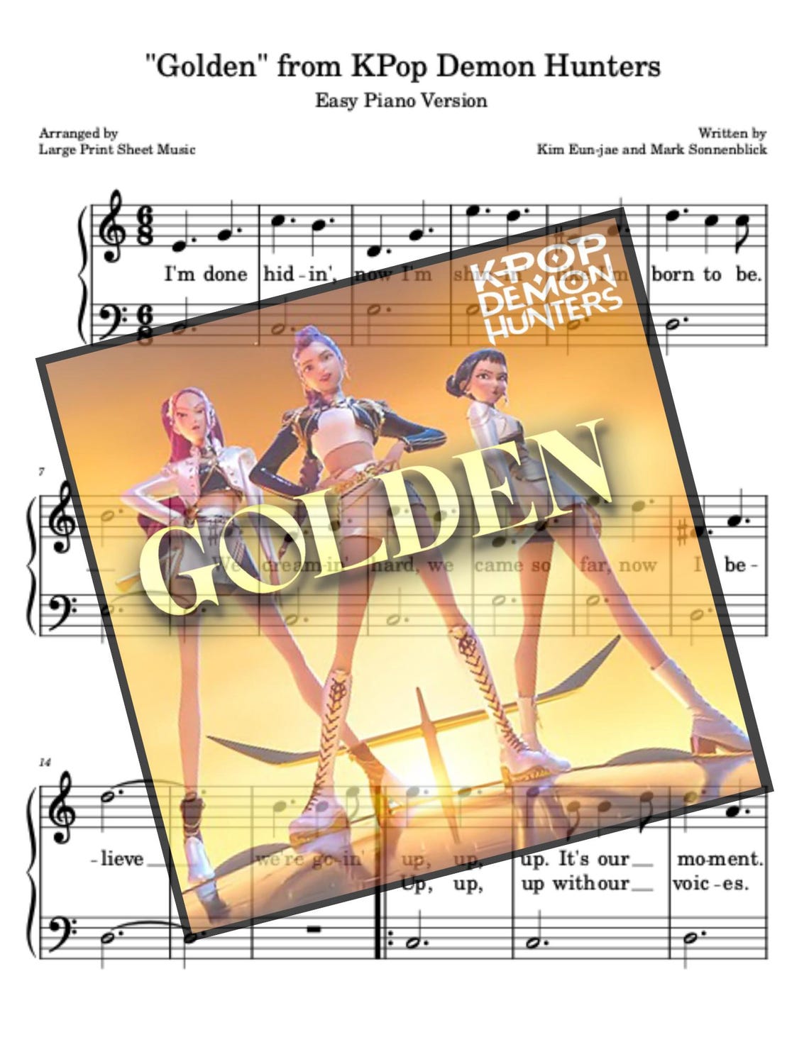 Golden by Kpop Demon Hunters EASY Piano Solo | Digital Download ...