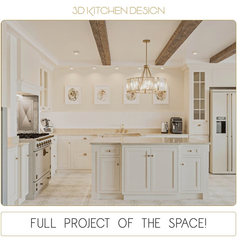 3D Farmhouse Kitchen Design Interior Designer Custom Home - Etsy