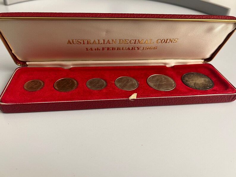 1966 Australian Decimal Coins Set Red Display Case 14th February - Etsy