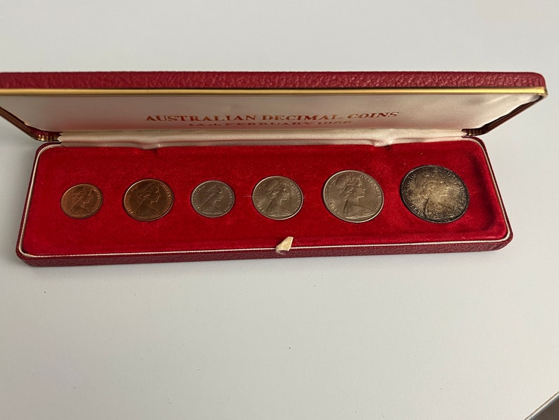 1966 Australian Decimal Coins Set Red Display Case 14th February - Etsy