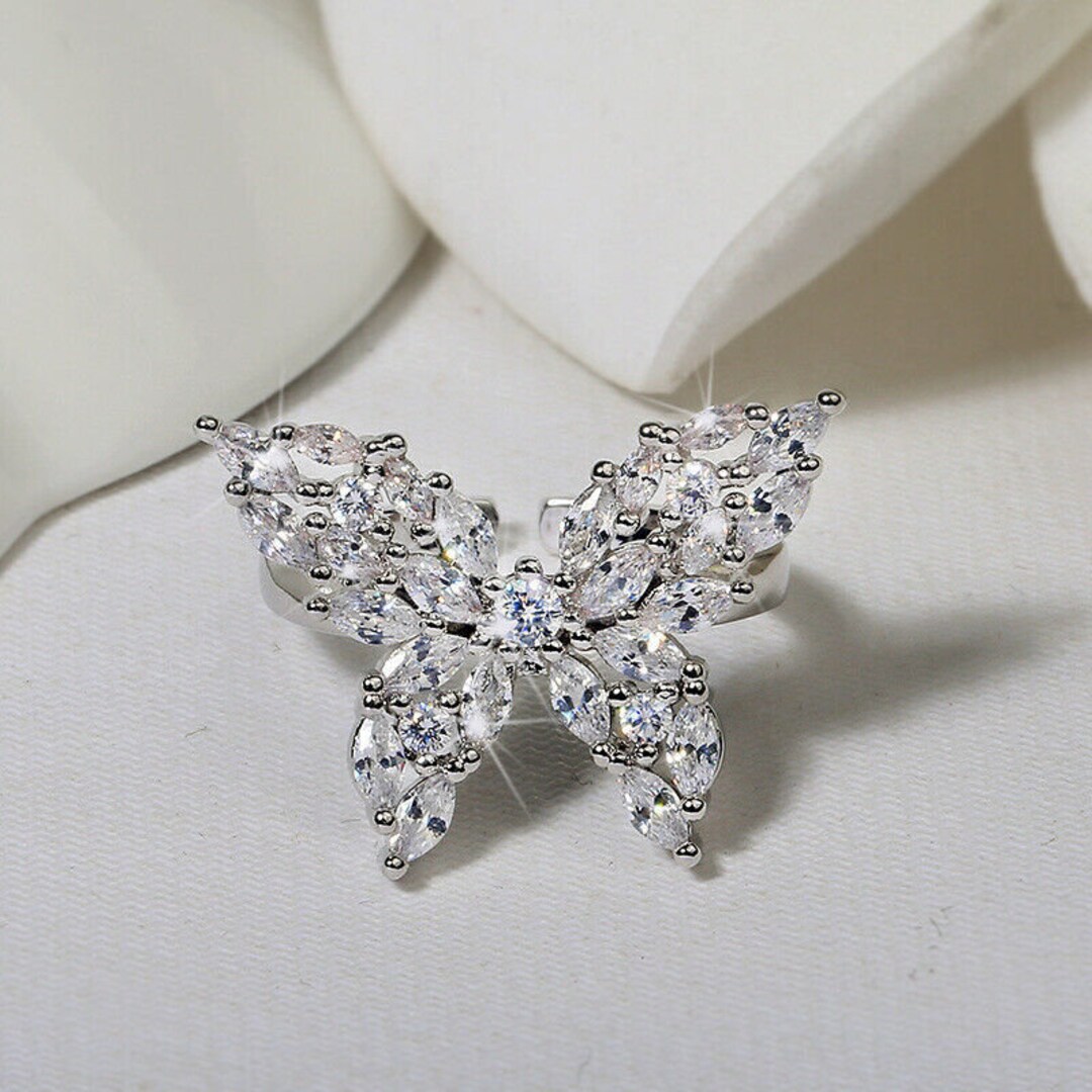 Butterfly Engagement Ring Wedding Ring Anniversary Ring for - Etsy