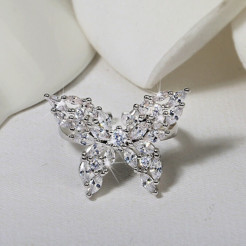 Butterfly Engagement Ring Wedding Ring Anniversary Ring for - Etsy