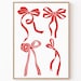 Red Bows Art Print: Coquette Room Decor (digital Download) - Etsy
