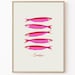 Pink Sardines Print, Retro Sardines Print, Retro Kitchen Decor, Pink ...