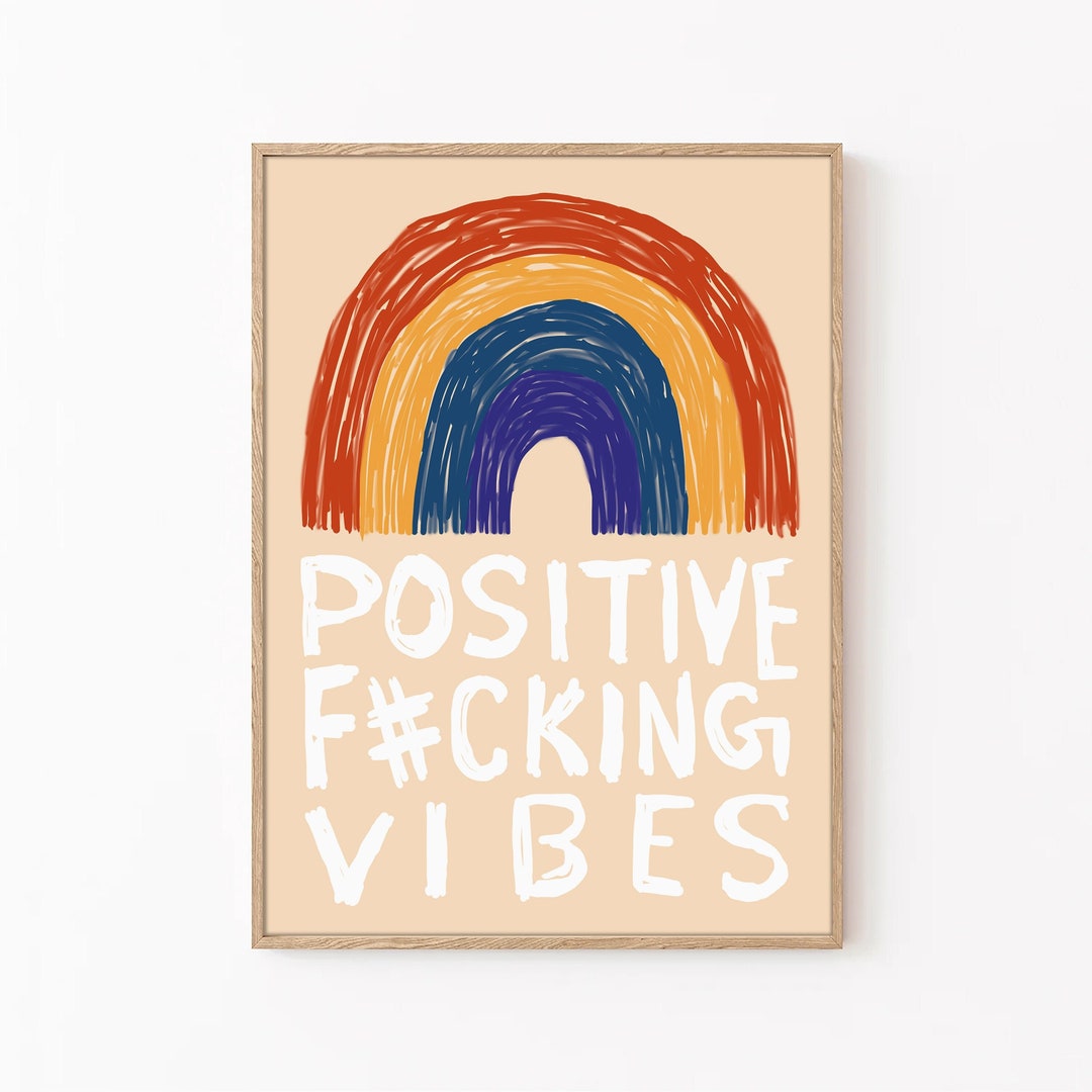 Positive Vibes Poster, Vibes Wall Art, Preppy Poster, Funky Wall Art ...