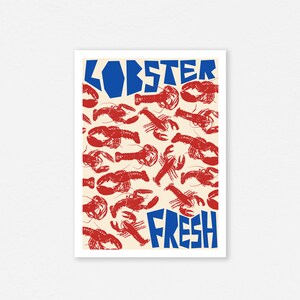 Red Lobster Kitchen Poster: Fresh Seafood Wall Art (digital Download ...