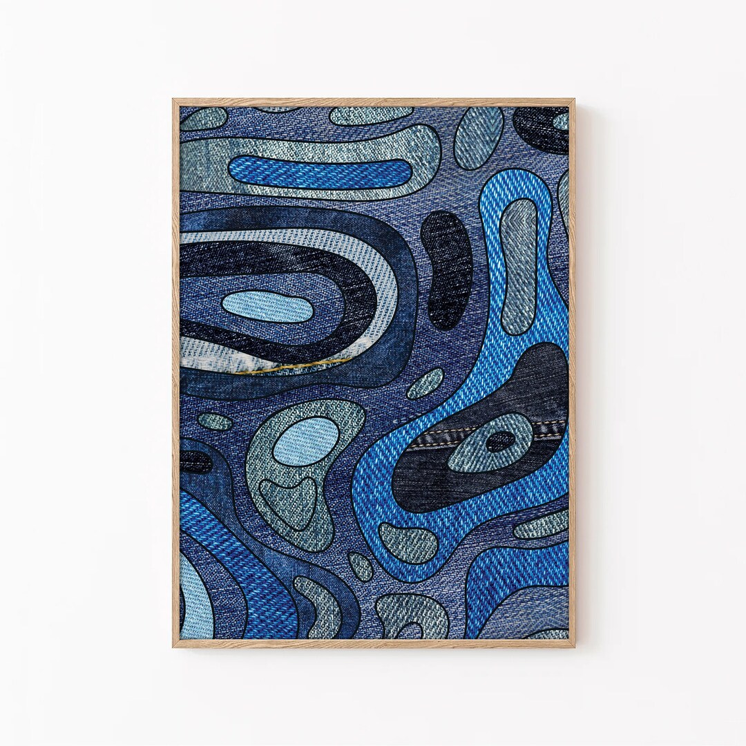 Denim Wall Art, Denim Abstract Print, Denims Abstract Poster, Denims ...