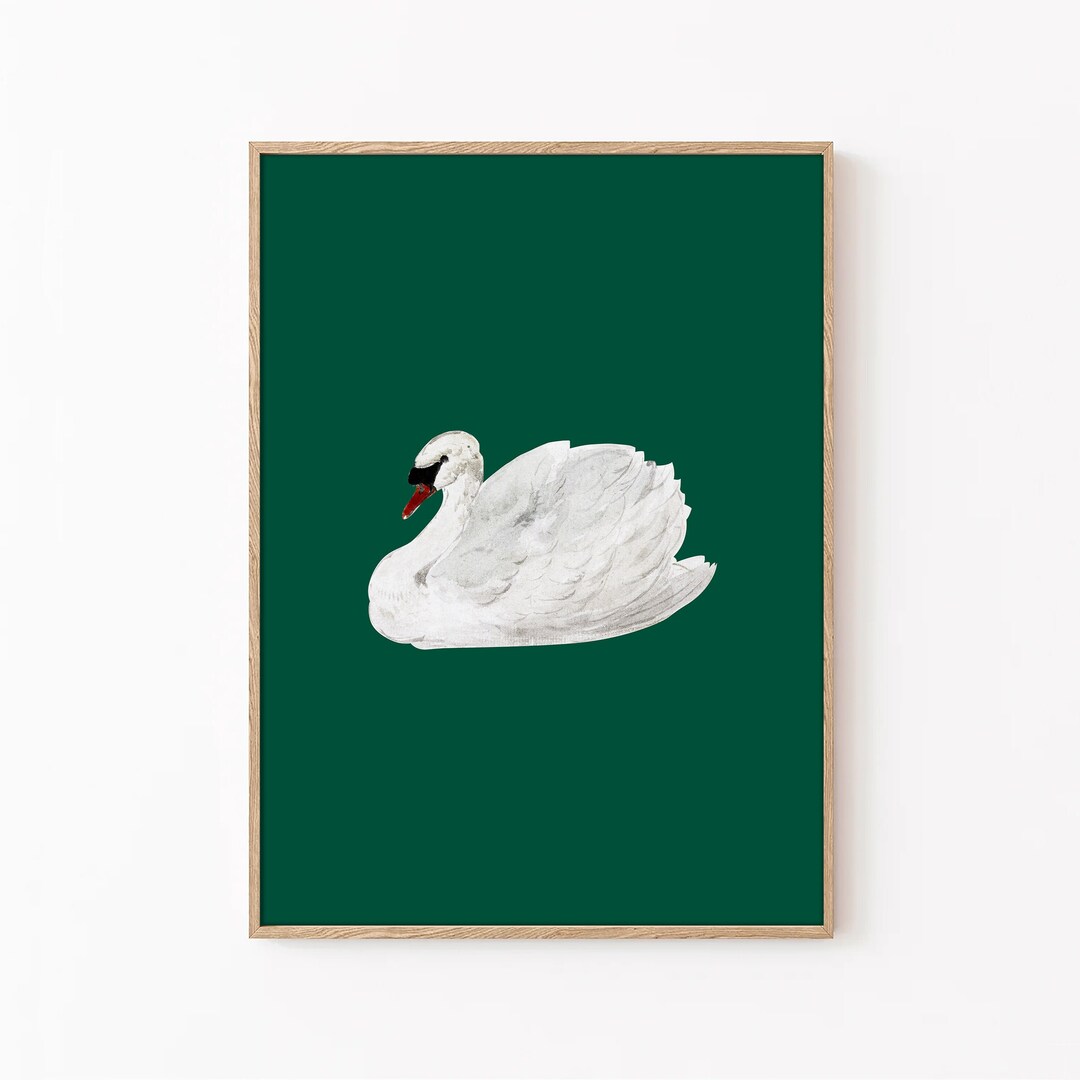 Grüner Schwan Art Print: Y2K Home Dekor (Digitaler Download) - Etsy.de