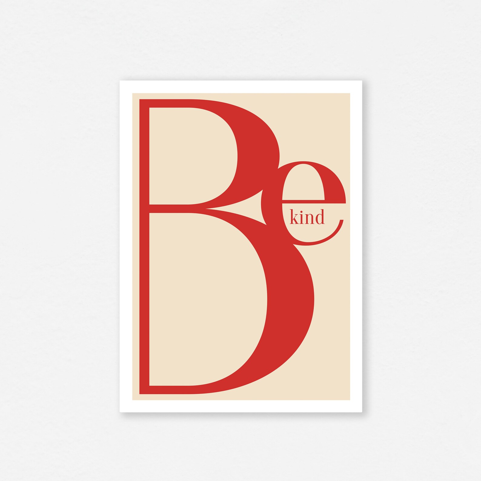 Red Colour Poster Be Kind Quote Print Trendy Retro Decor - Etsy