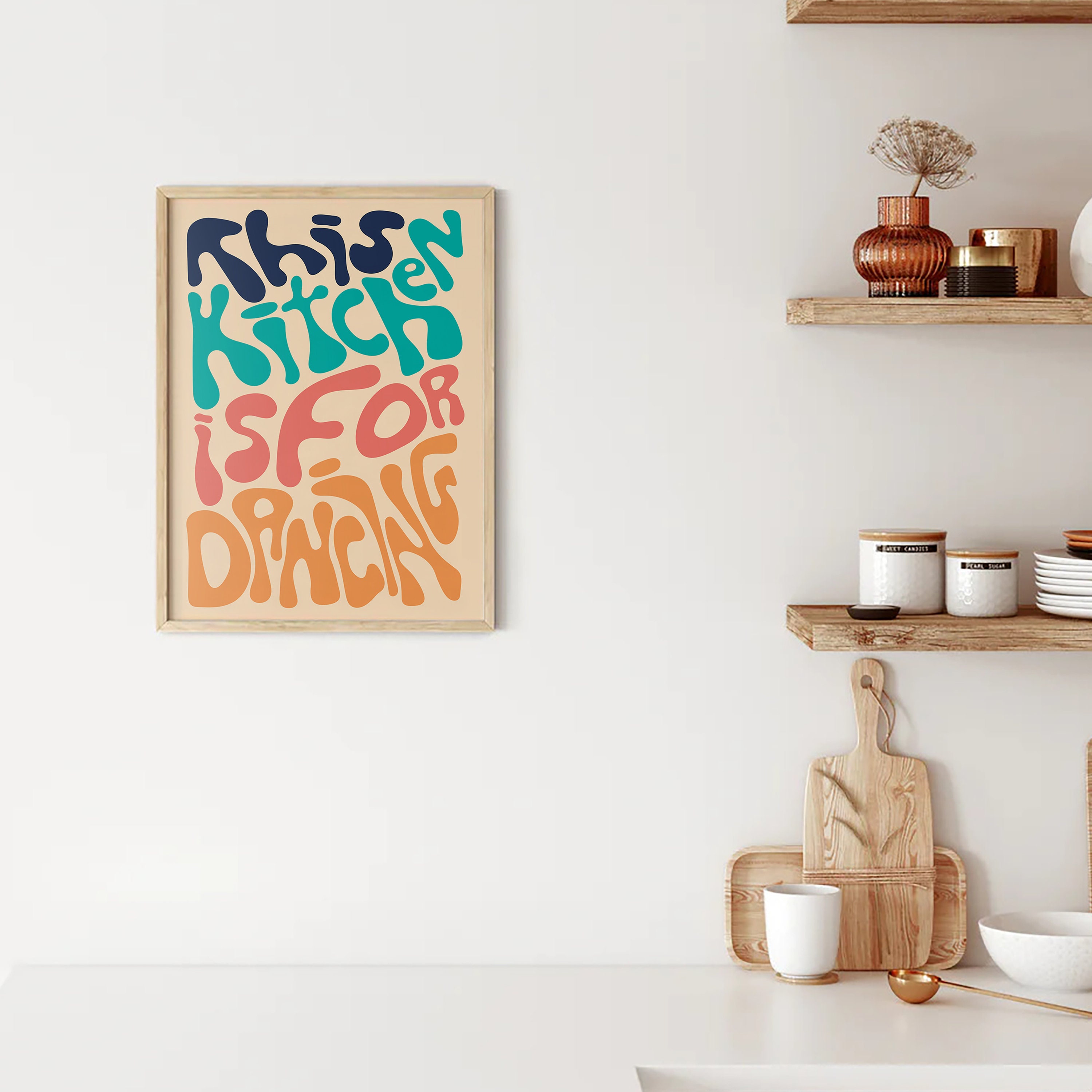 Retro Wal Art, This Kitchen is for Dancing Wall Art, Trendy Retro ...