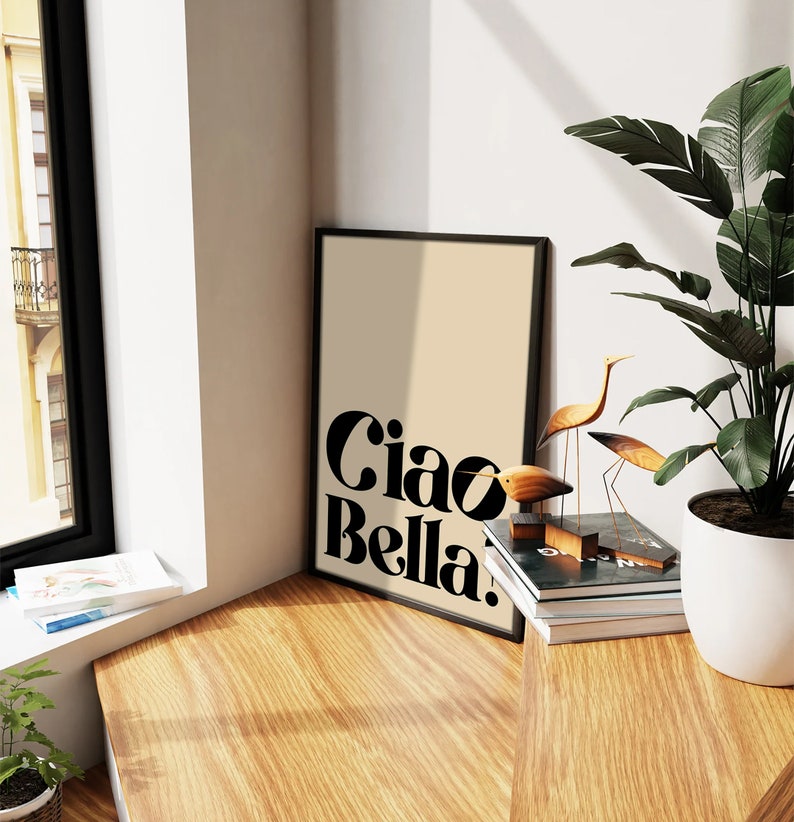 Ciao Bella Print: Retro Typography Poster (digital Download) - Etsy