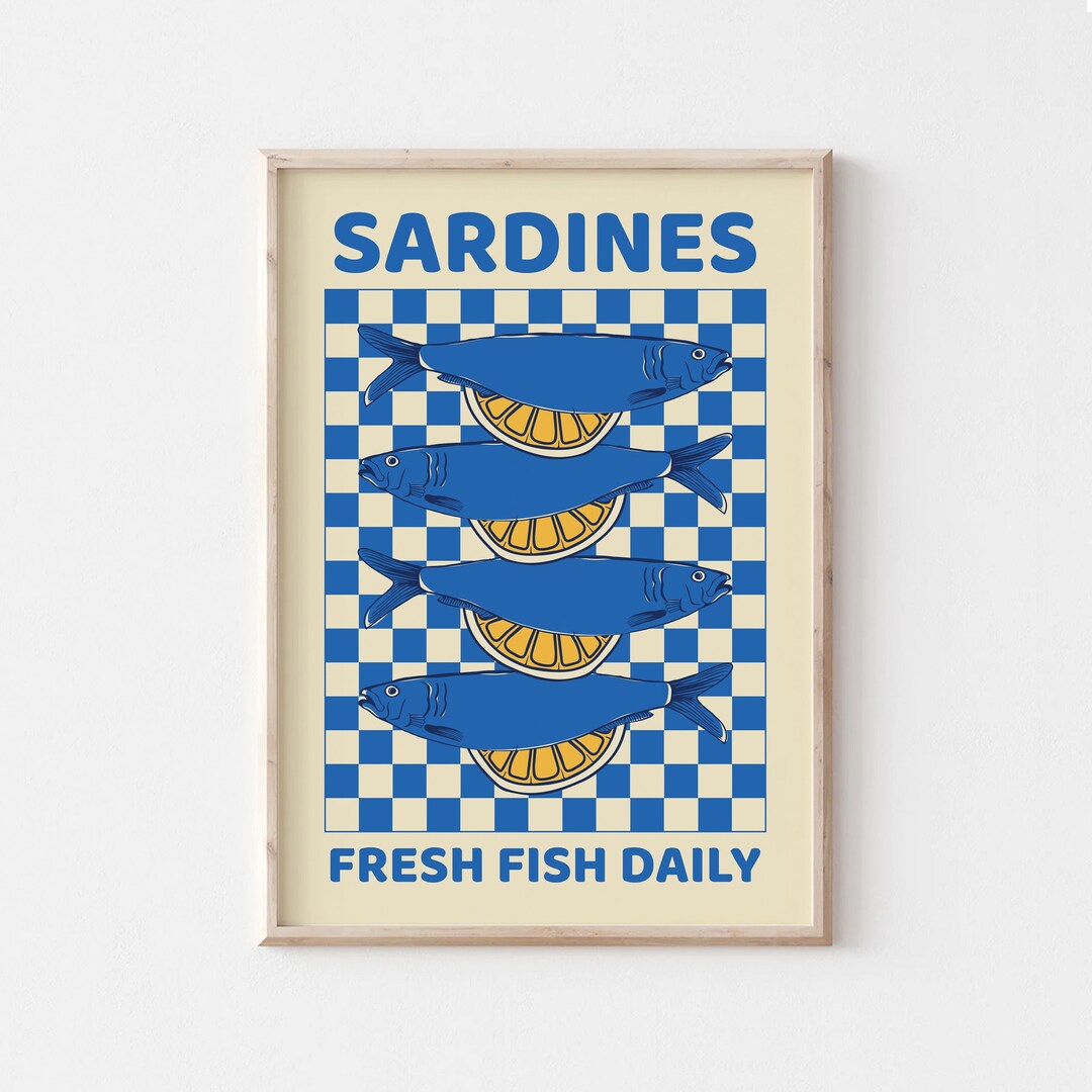 Sardines Wall Art, Fish Wall Art, Sardines Print, Sardines Poster ...