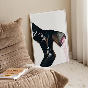 Retro Boots Print, Black Boots Poster, Vogue Boots Poster, Chew Gum ...