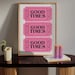 Retro Good Times Pink Ticket Wall Art Apartment Wall Decor - Etsy