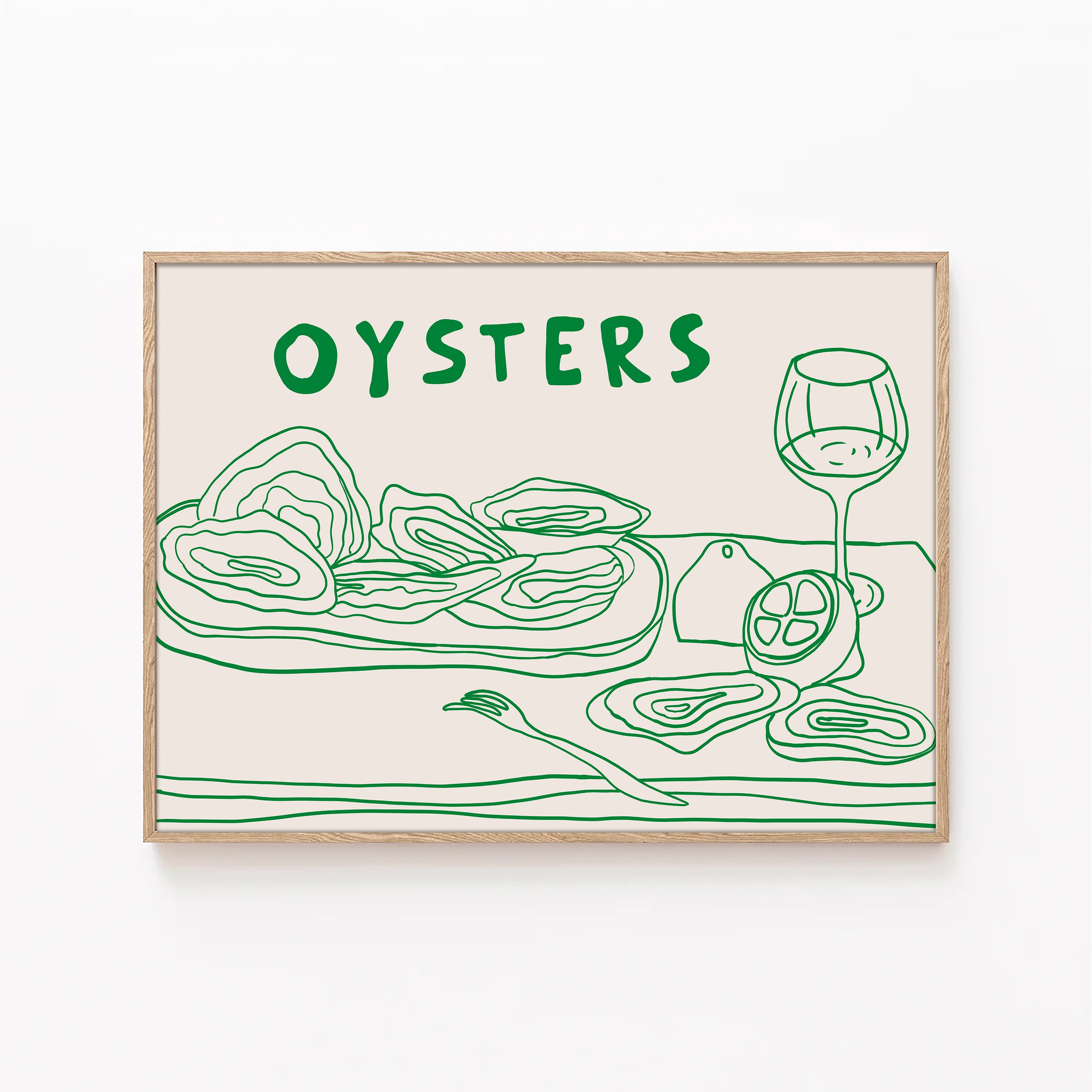 Oyster Poster, Modern Food Wall Art, Restaurant Art Print, Contemporary ...
