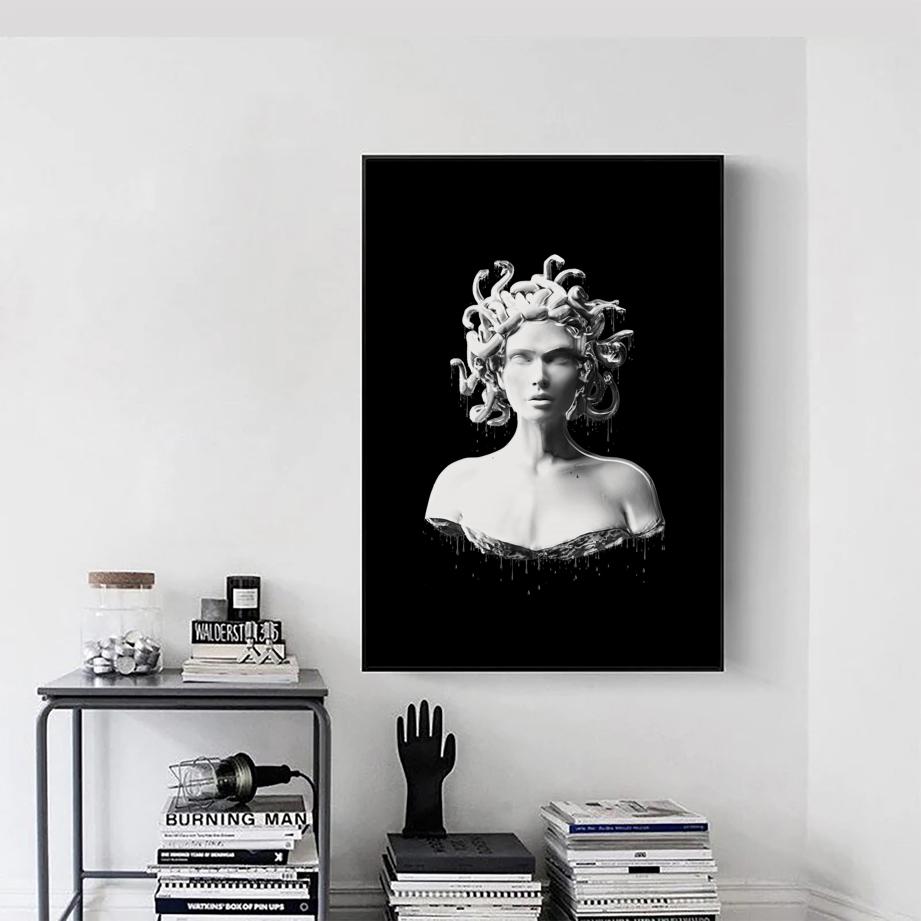 Medusa Wall Art, Silver Medusa Print, Medusa Wall Decor, Medusa Wall ...