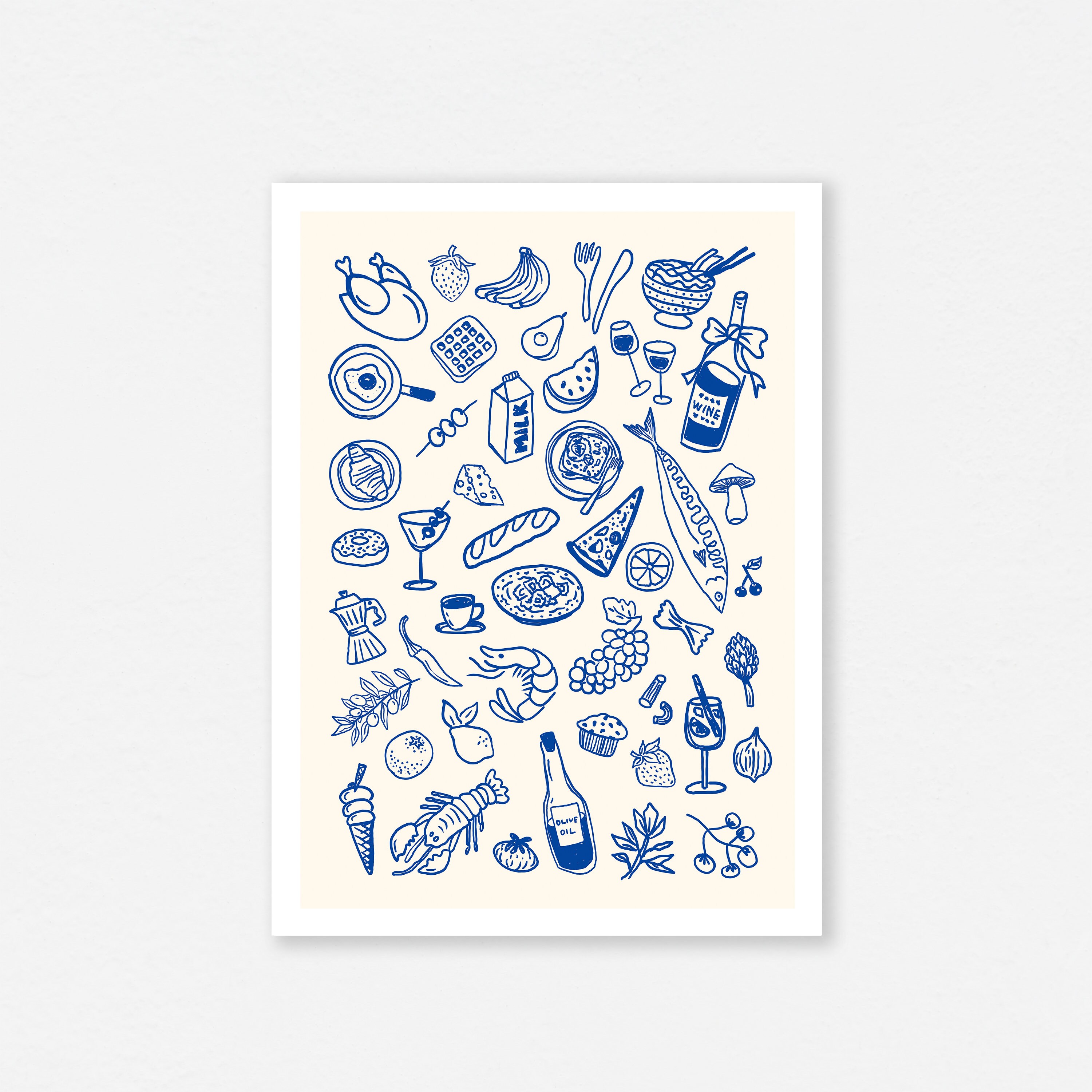 Retro Kitchen Food Art Print: Maximalist Kitchen Decor (digital ...