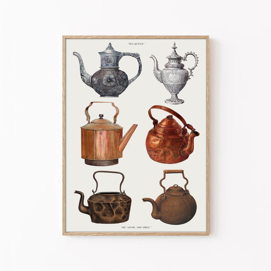 Kitchen Wall Art, Vintage Kitchen Poster, Kitchen Decor, Tea Kettle ...