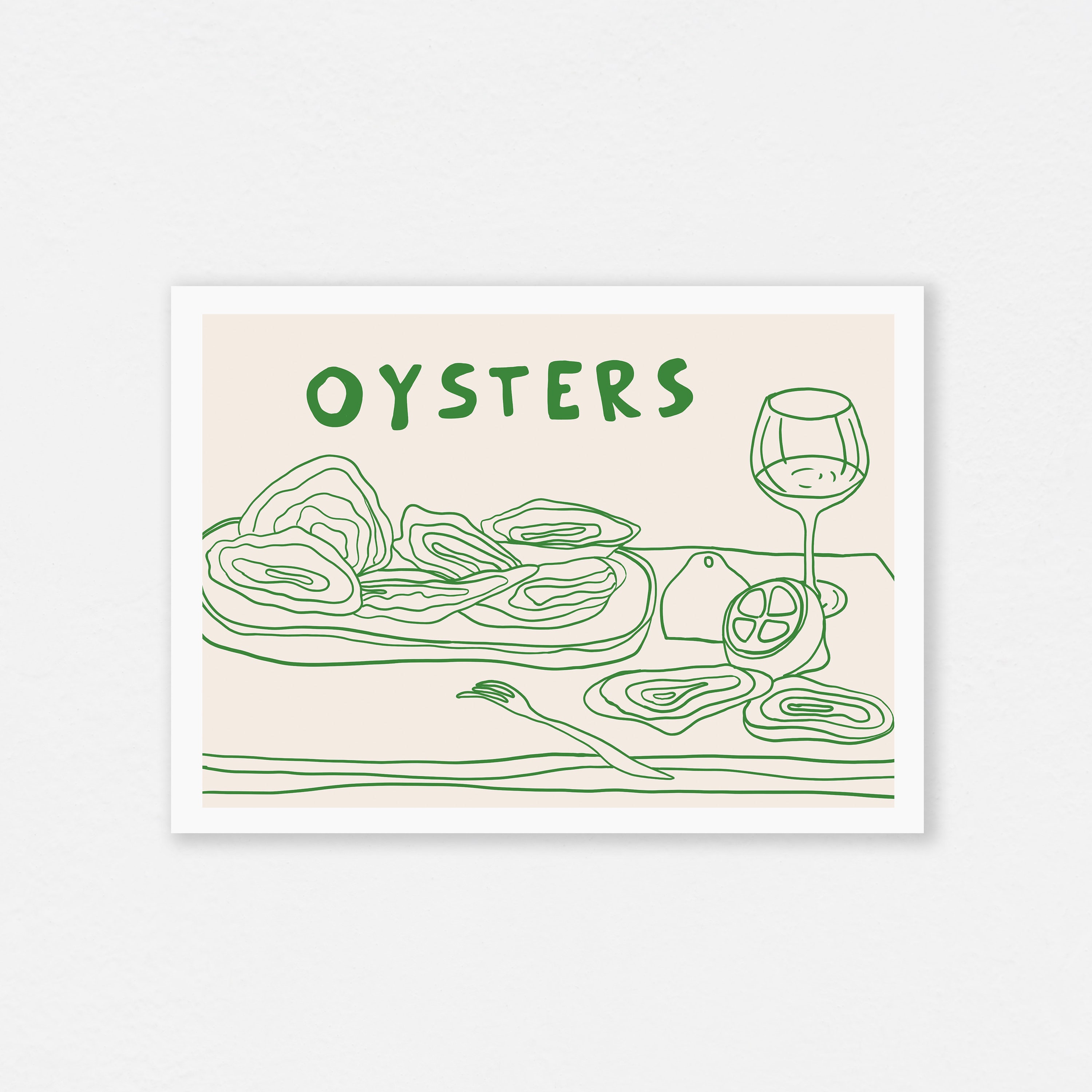 Oyster Poster, Modern Food Wall Art, Restaurant Art Print, Contemporary ...