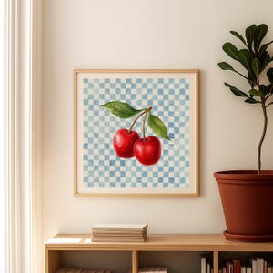 Cherry Poster, Square Print, Retro Kitchen Poster, Vintage Kitchen ...