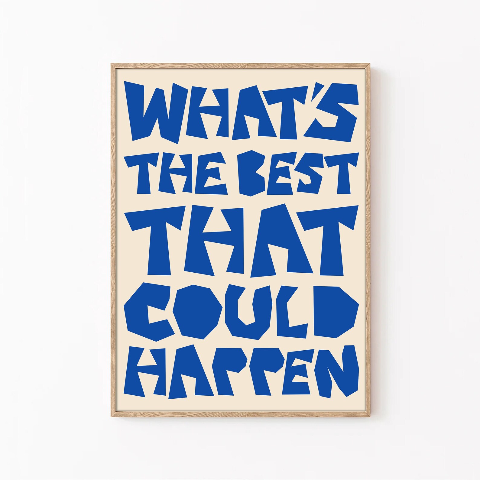 Uplifting Quote Art Print: Blue Typography Trendy Poster (digital ...