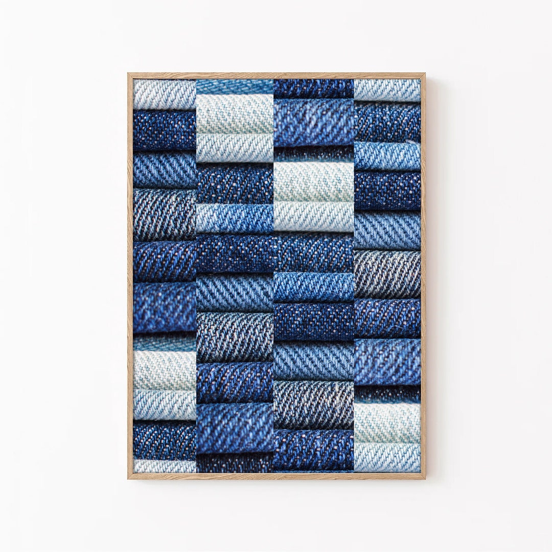 Denim Wall Art, Denim Abstract Print, Denims Abstract Poster, Denims ...