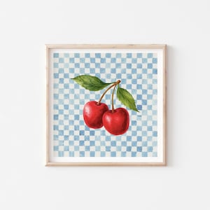Cherry Poster, Square Print, Retro Kitchen Poster, Vintage Kitchen ...