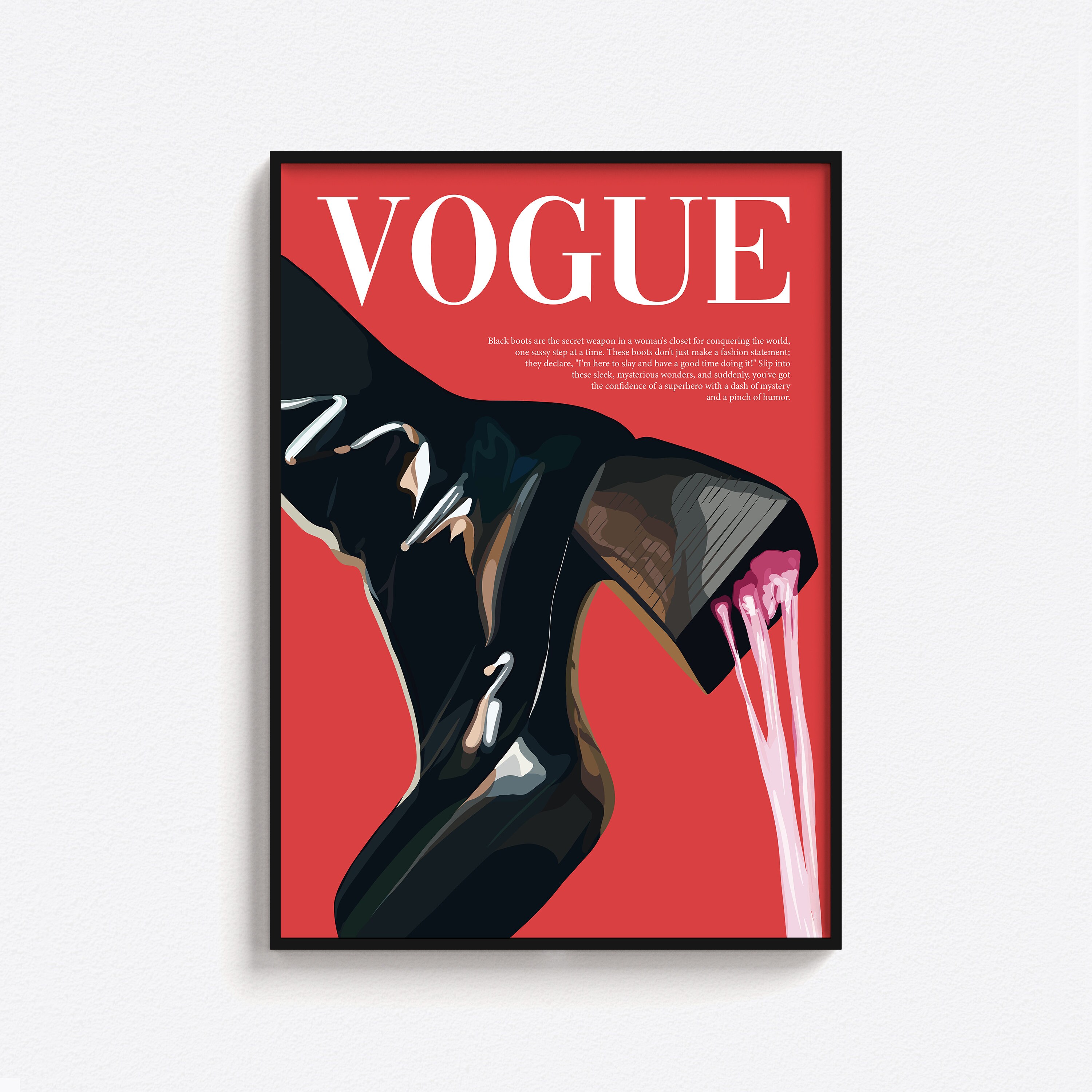 Retro Boots Print Black Boots Poster Vogue Boots Poster - Etsy