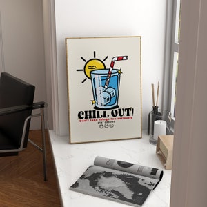 Retro Chill Out Wall Art, Retro Print, Funky Print, Maximalist Wall Art ...