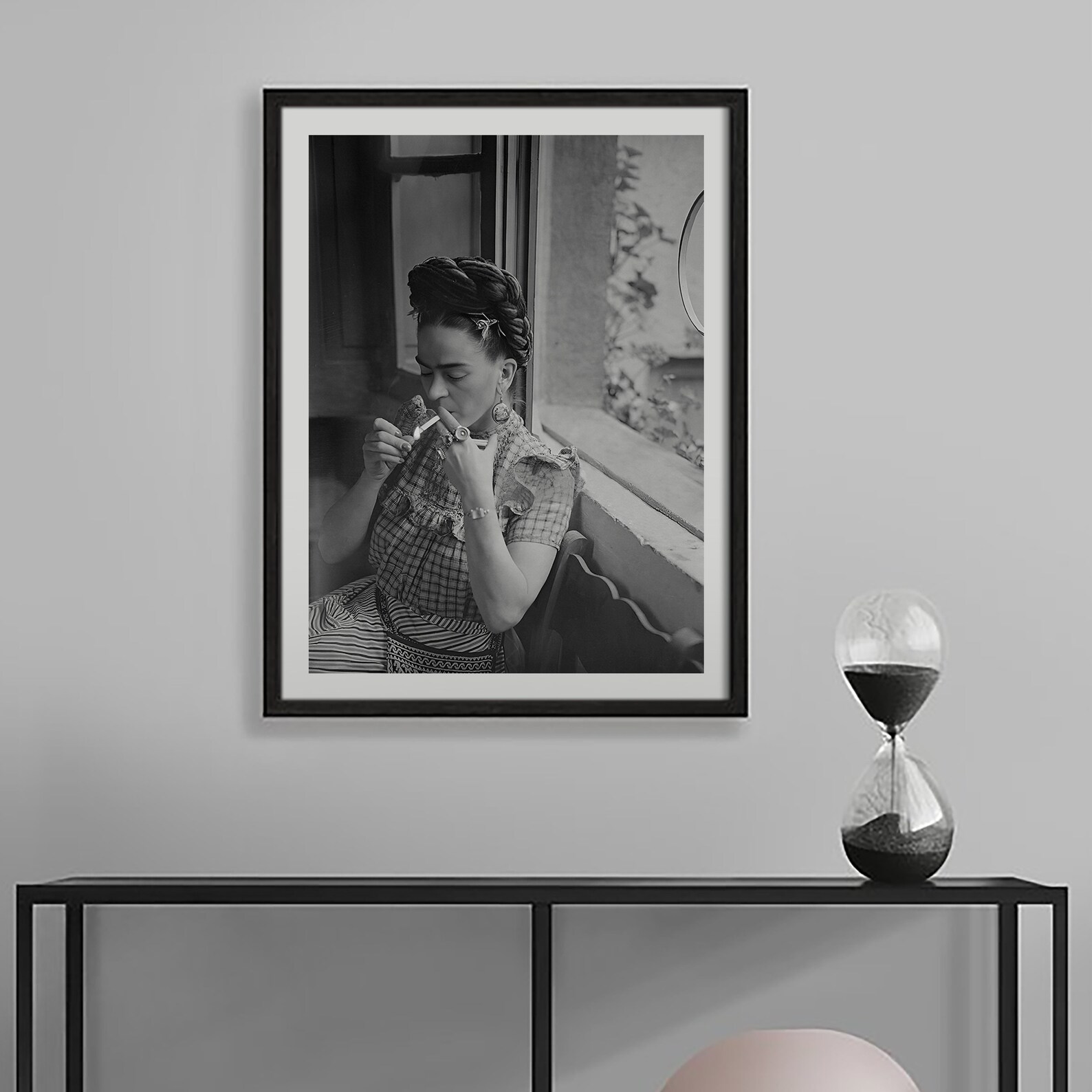 Frida Kahlo Smoking Poster, Mexican Artist, Black and White Wall Art ...