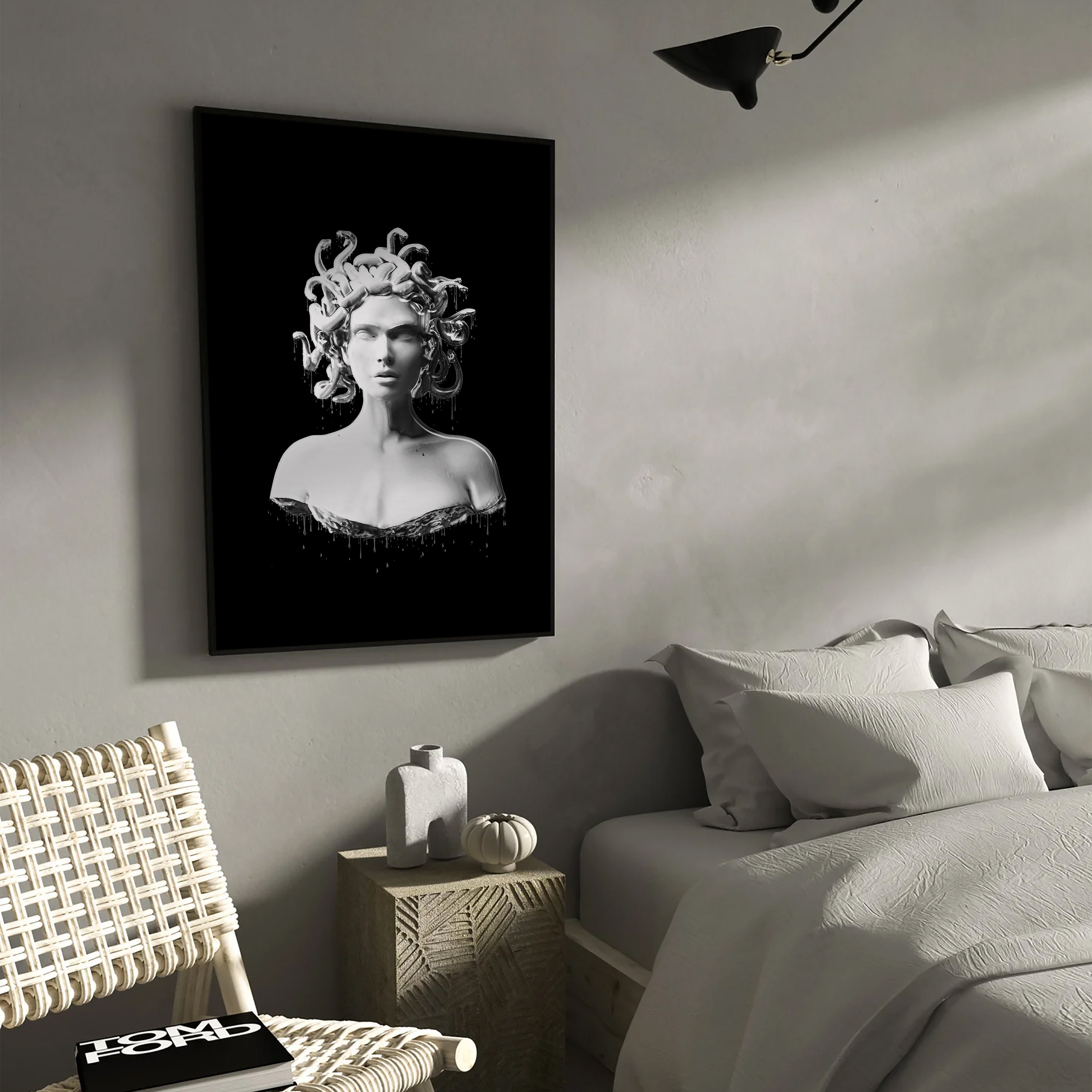 Medusa Wall Art, Silver Medusa Print, Medusa Wall Decor, Medusa Wall ...