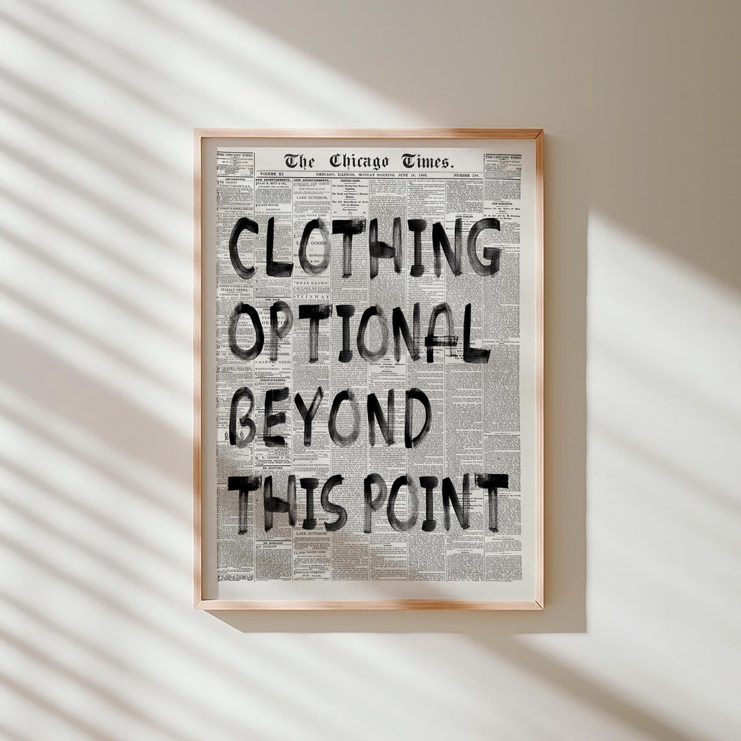 Clothing Optional Sign: Funny Bathroom Art Print (digital Download) - Etsy