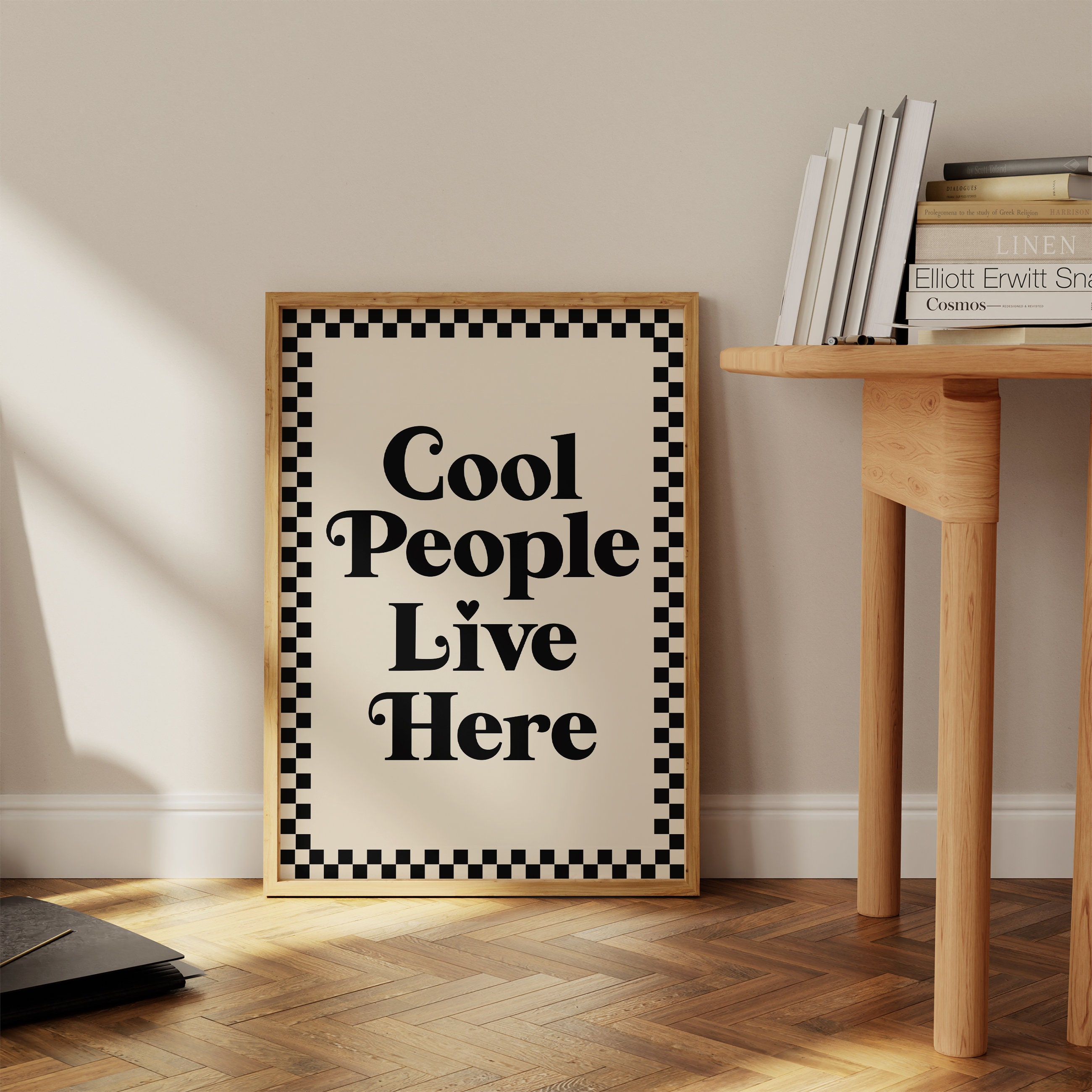 Cool People Live Here Print, Aesthetic Checkerboard Wall Art (digital ...