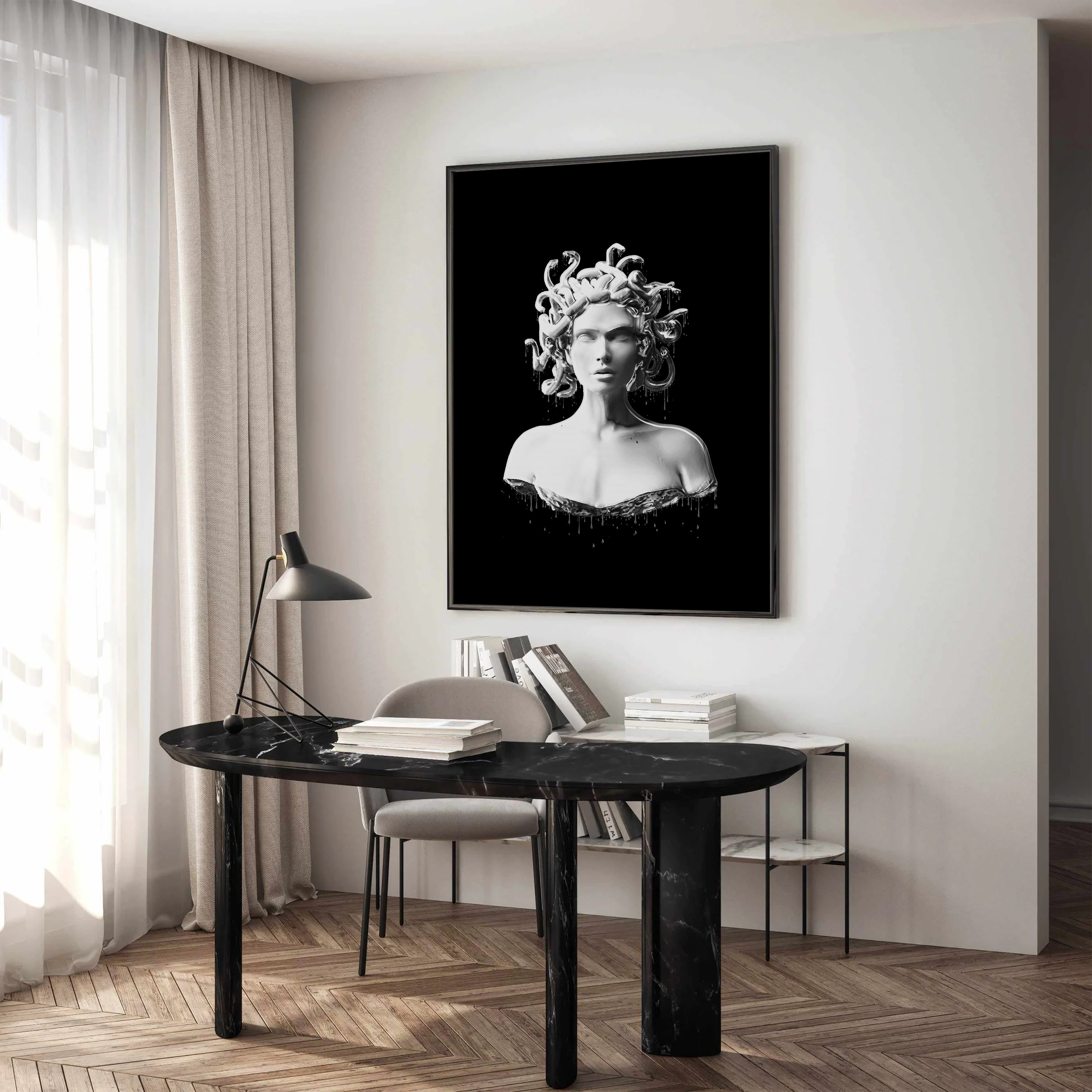 Medusa Wall Art, Silver Medusa Print, Medusa Wall Decor, Medusa Wall ...