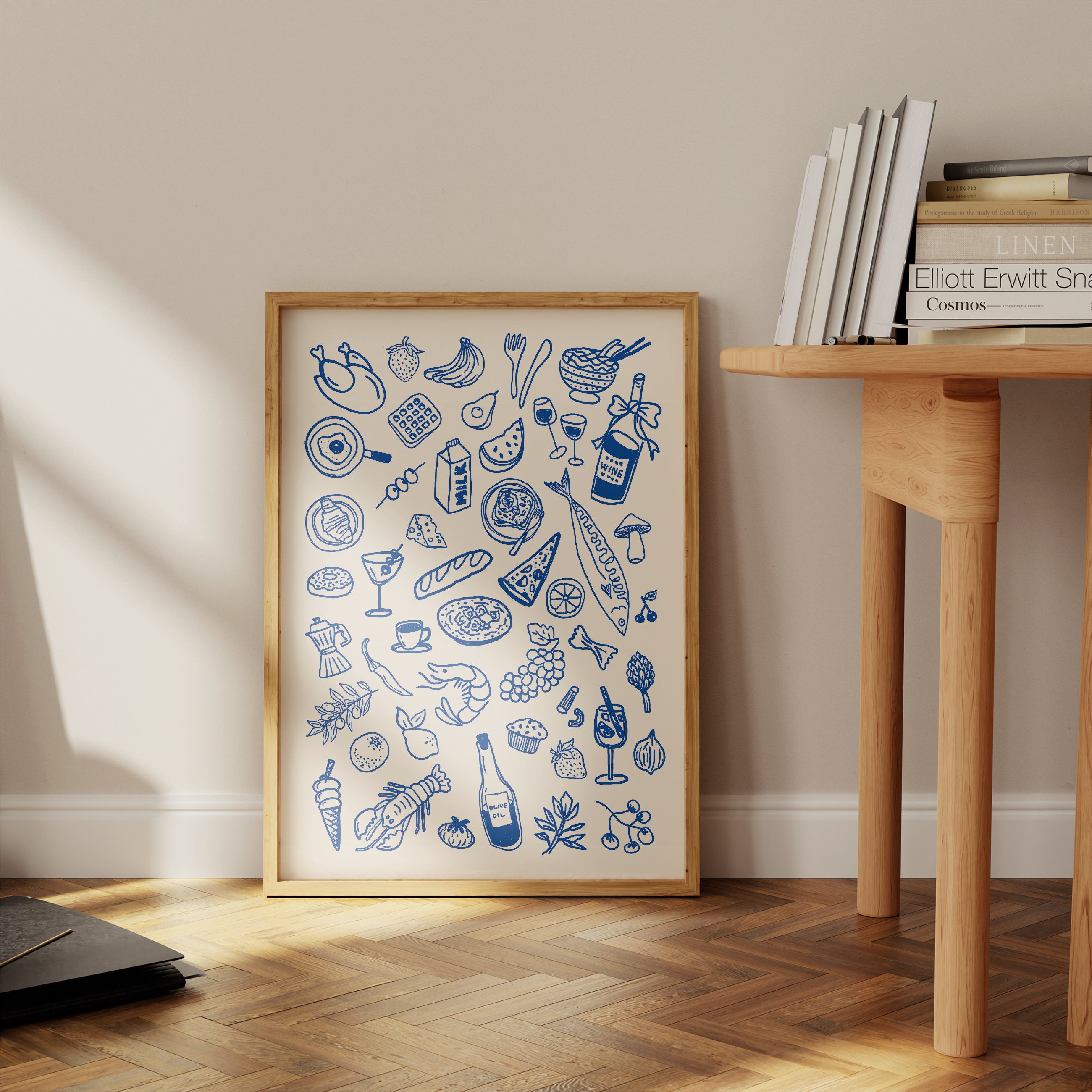 Retro Kitchen Food Art Print: Maximalist Kitchen Decor (digital ...