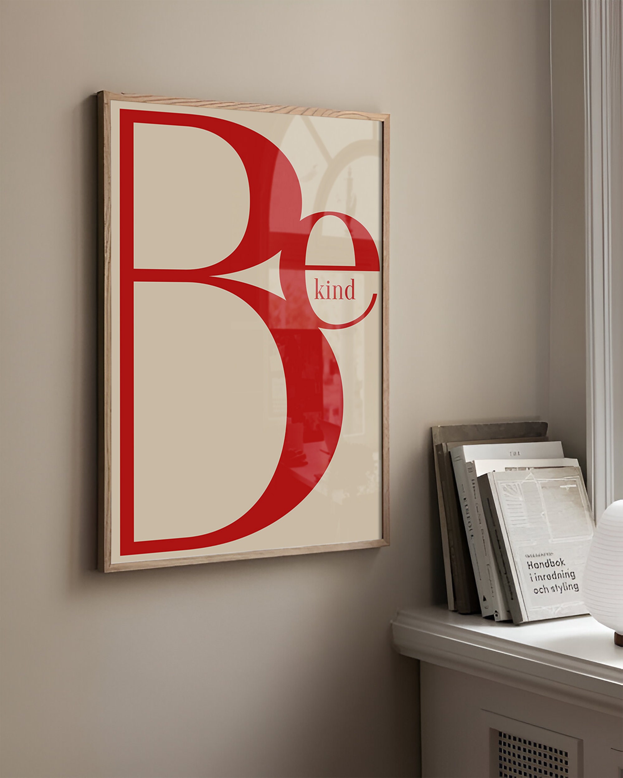 Red Colour Poster Be Kind Quote Print Trendy Retro Decor - Etsy