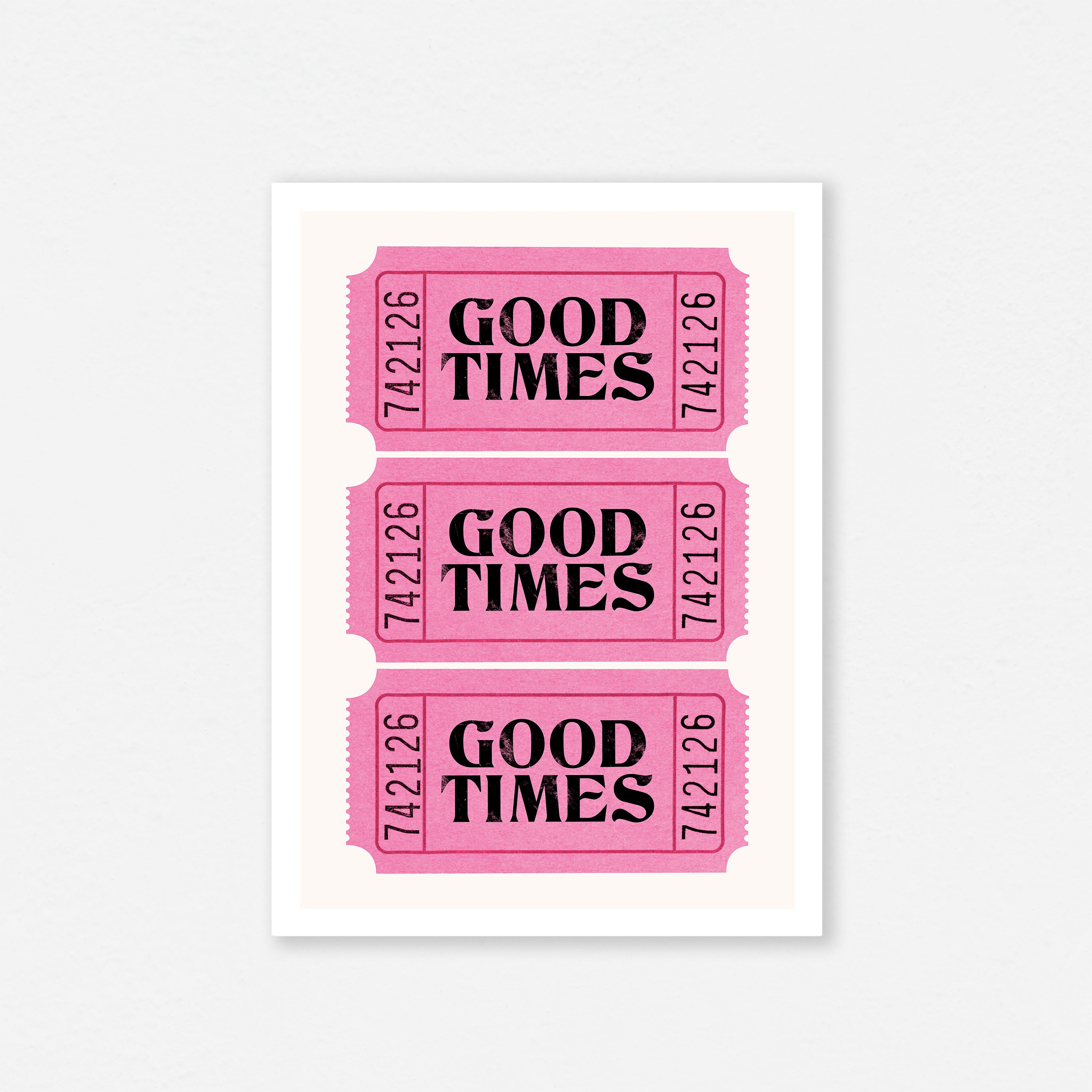 Retro Good Times Pink Ticket Wall Art Apartment Wall Decor - Etsy