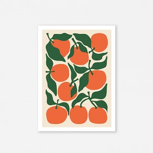 Oranges Wall Art, Orange Poster, Retro Orange Wall Art, Orange Fruit ...