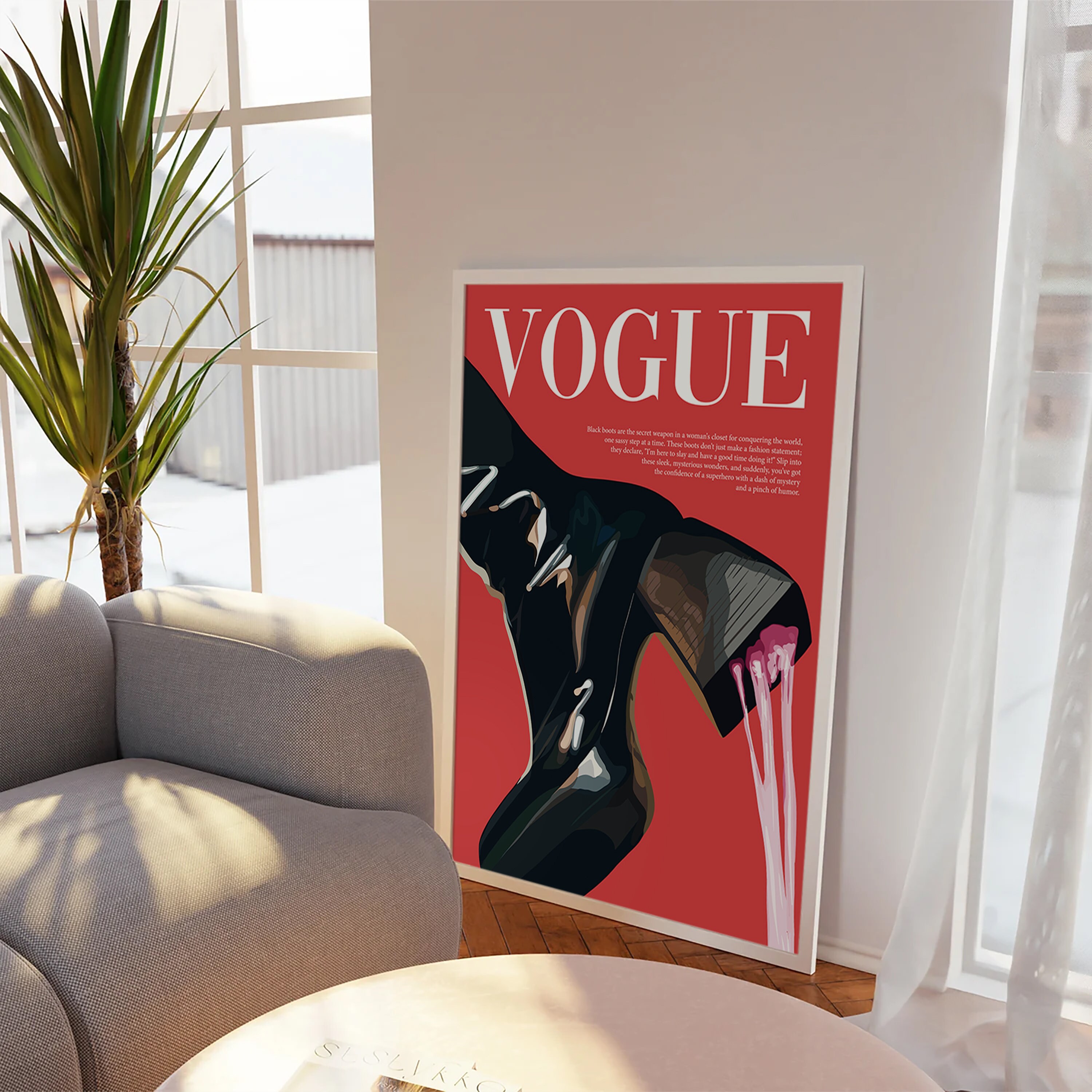 Retro Boots Print Black Boots Poster Vogue Boots Poster - Etsy