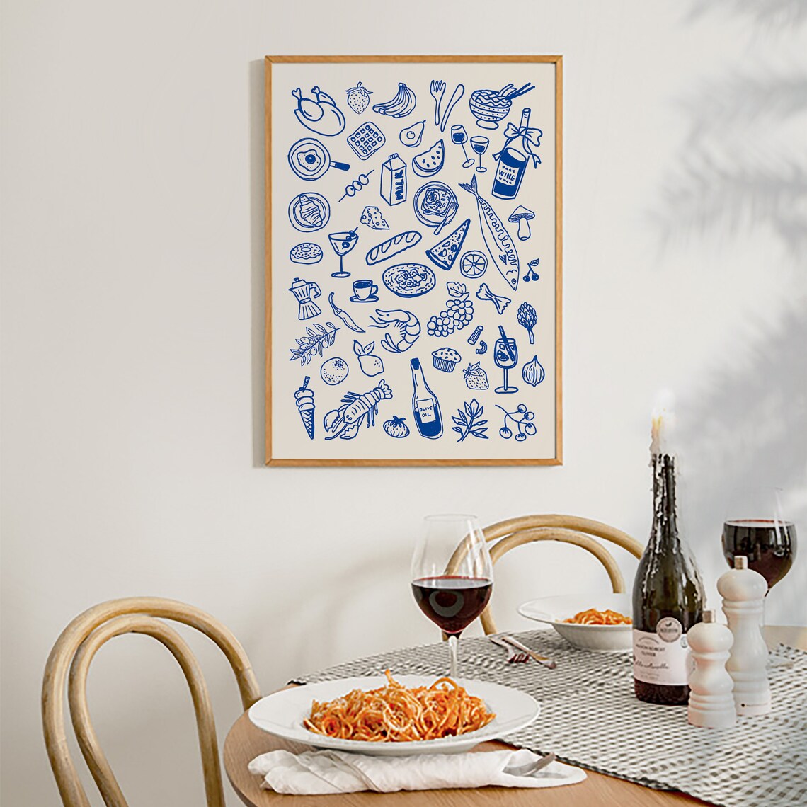 Retro Kitchen Food Art Print: Maximalist Kitchen Decor (digital ...