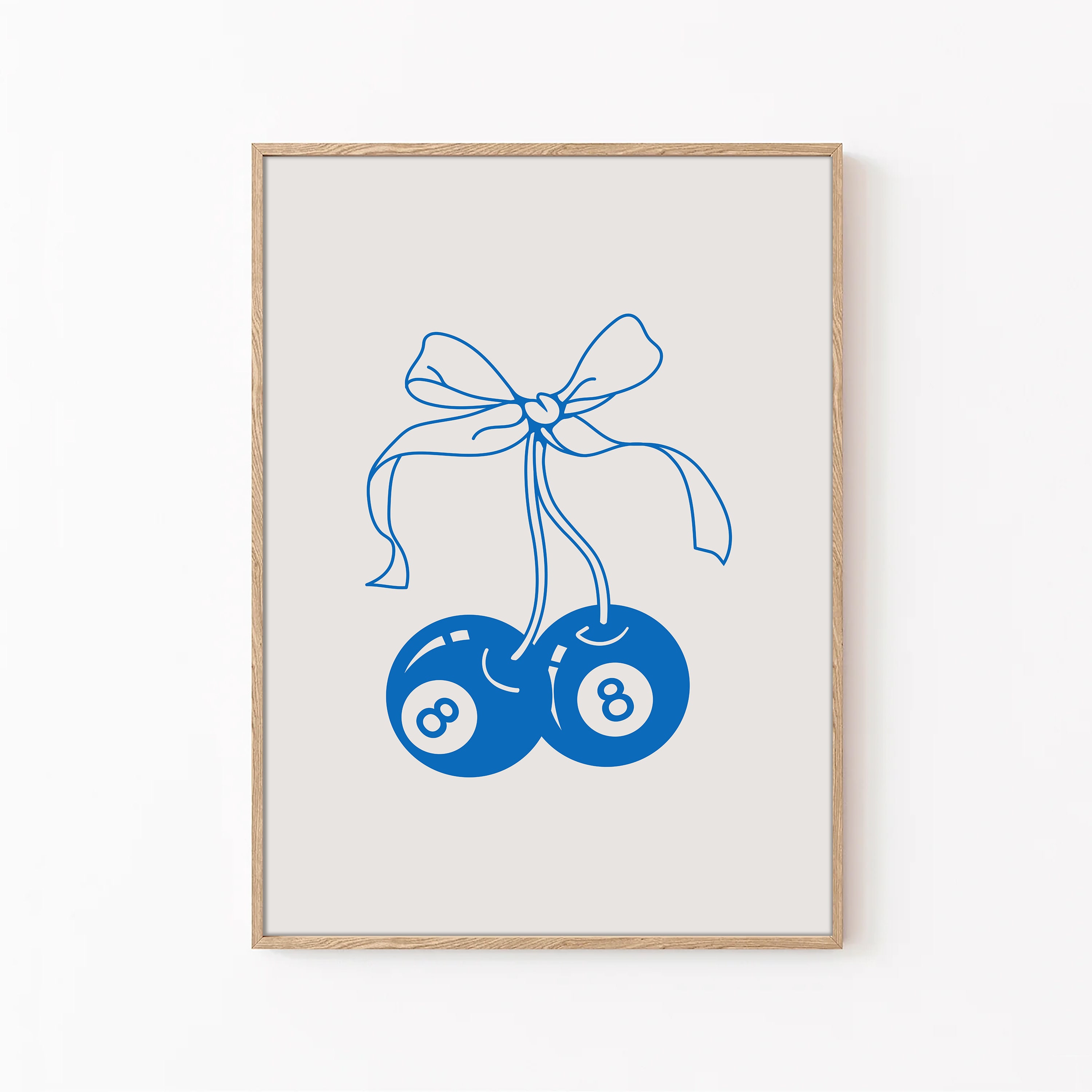 Blue Colour Poster, Lucky You Poster, 8 Ball Poster, Set of 2 Print, 70 ...