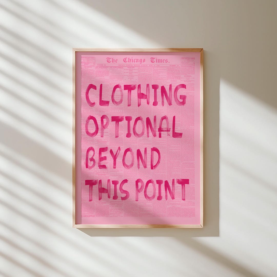 Clothing Optional Sign: Funny Pink Bathroom Art (digital Download) - Etsy
