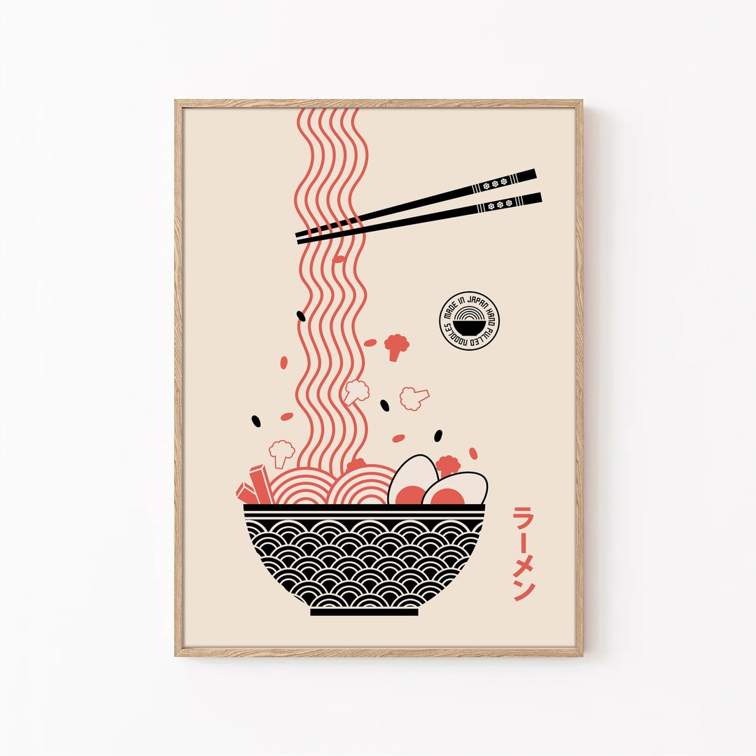 Ramen Poster, Japanese Ramen Poster, Retro Ramen Poster, Noodles Poster ...