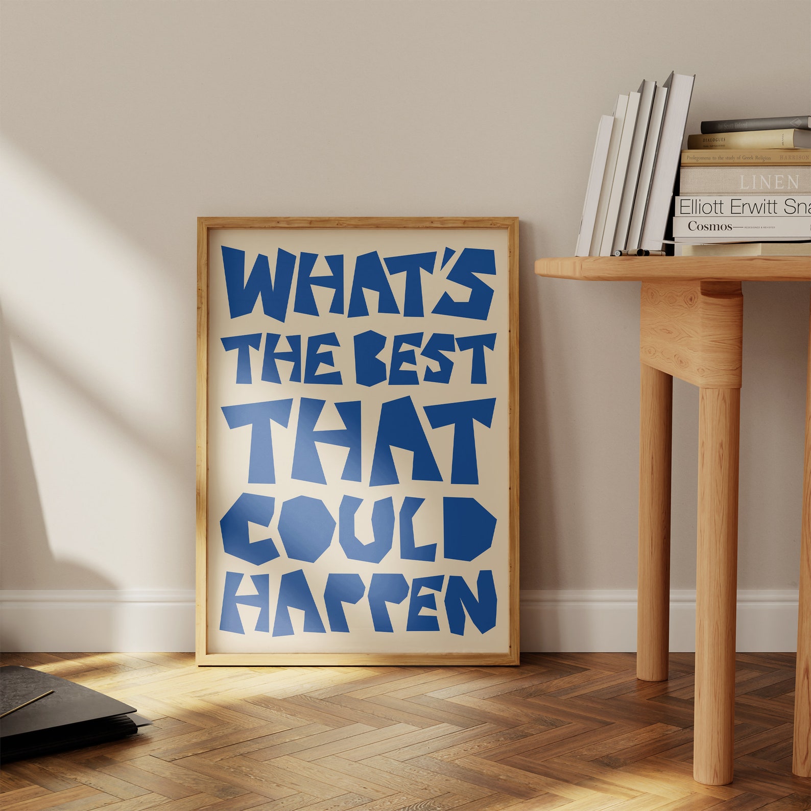 Uplifting Quote Art Print: Blue Typography Trendy Poster (digital ...