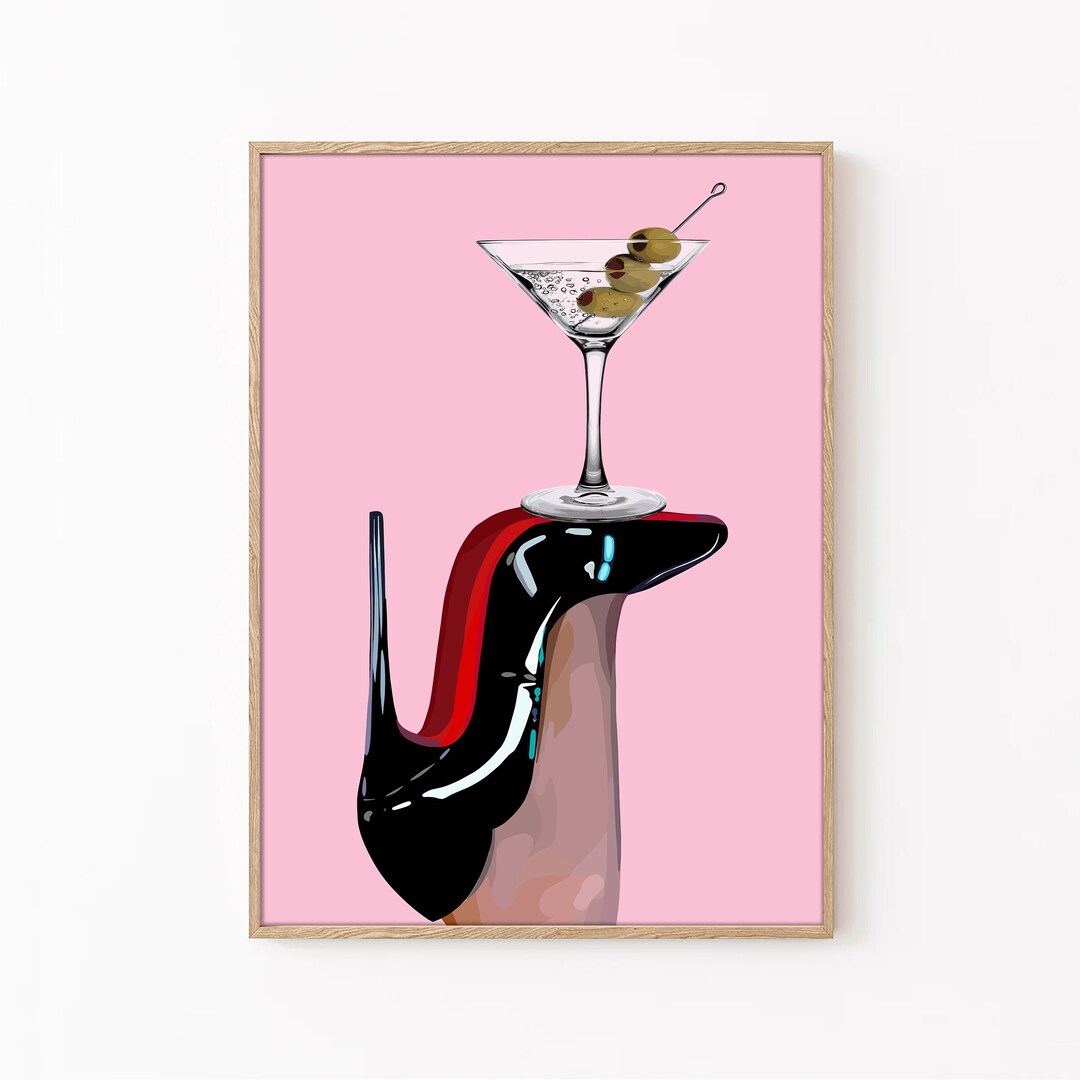Vodka Martini Poster, Martini Wall Art, Bar Cart Poster, Bar Decor ...