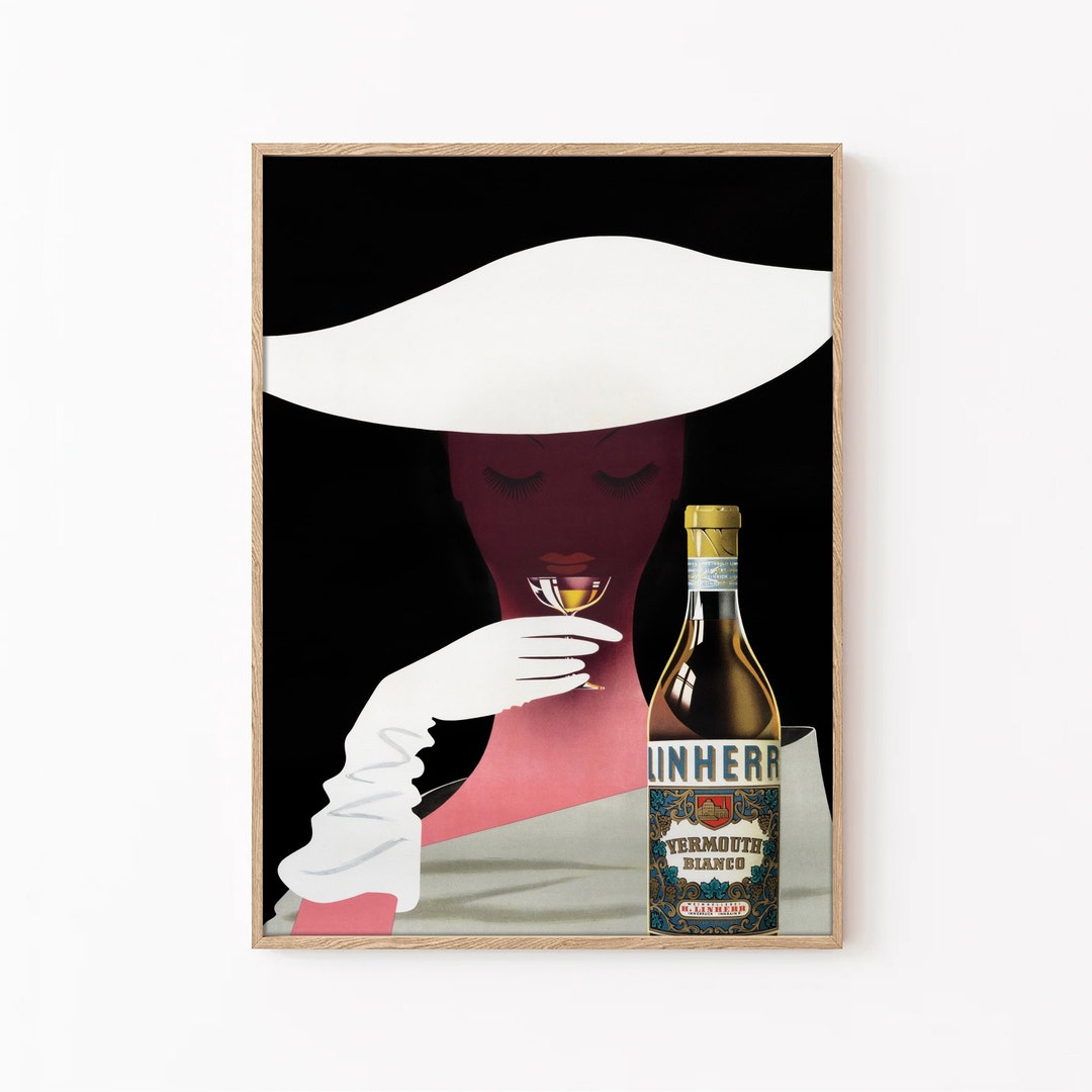 Vintage Alcohol Poster, Retro Alcohol Print, Vermouth Poster, Drink and ...