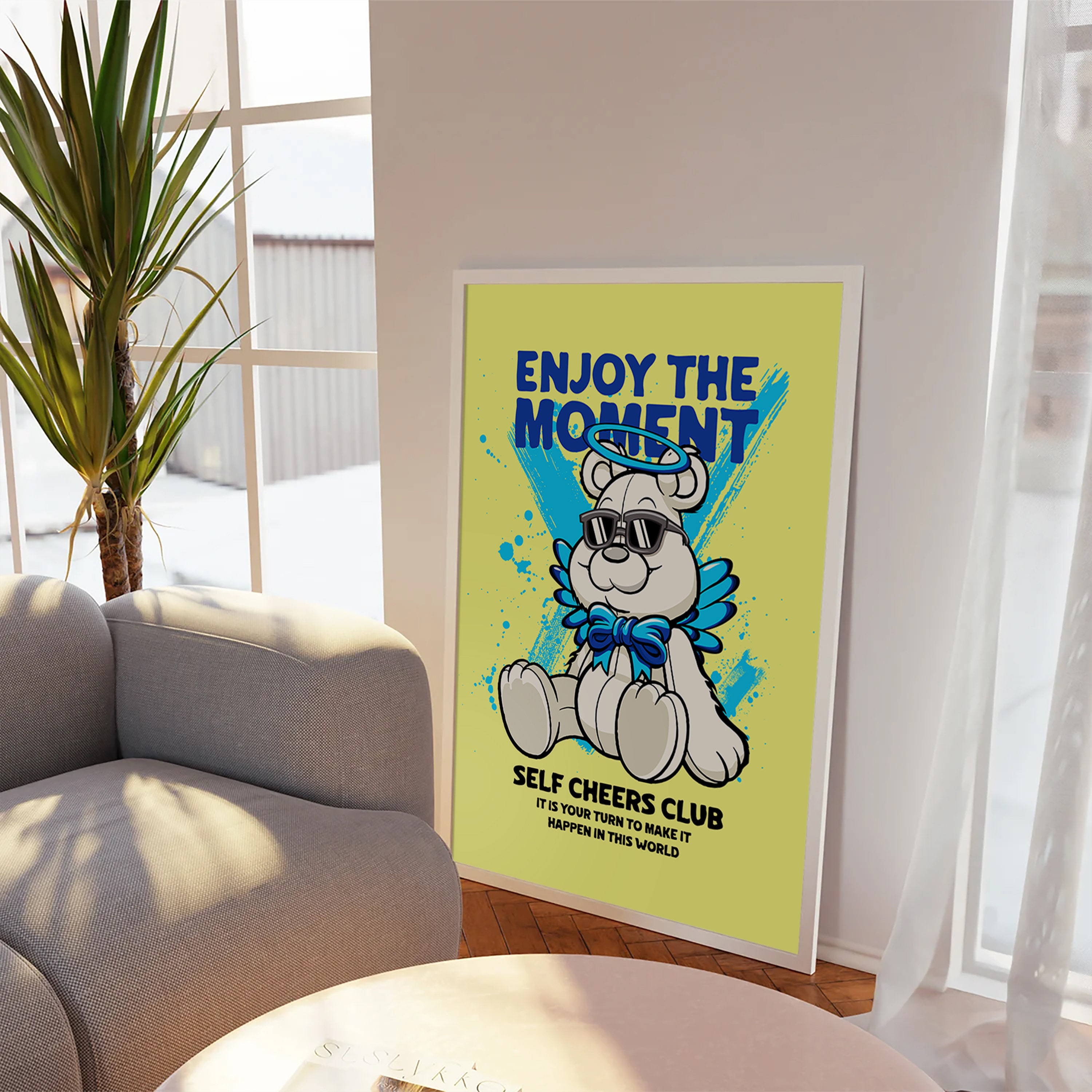 Teddy Bear Poster Y2K Wall Art Neon Print Teddy Bear Print - Etsy