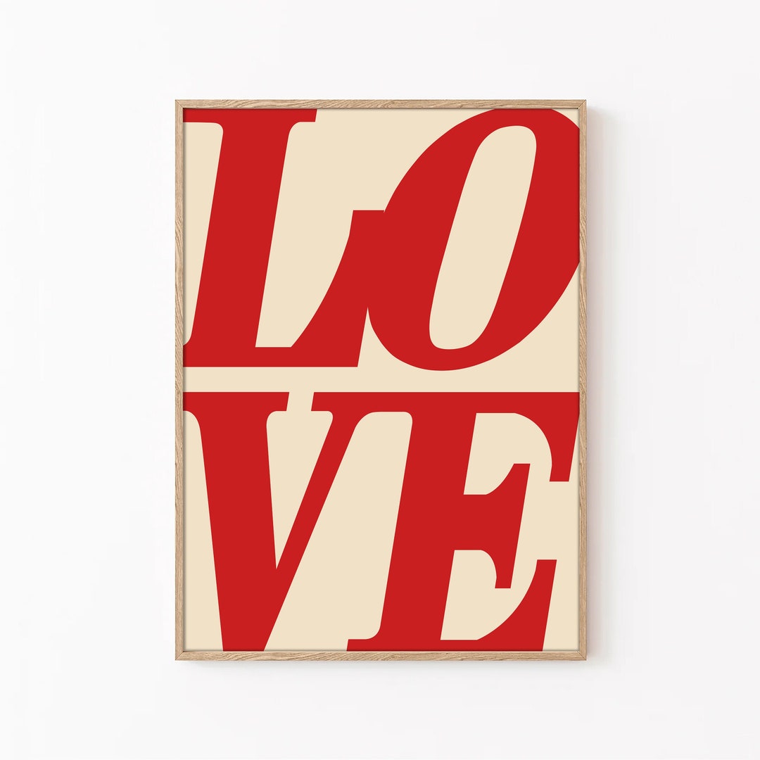 Love Wall Decor Retro Poster Love Print Trendy Retro Print - Etsy