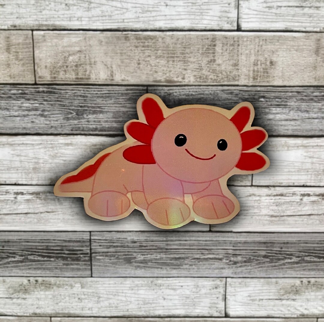 Holographic Axolotl Sticker - Etsy
